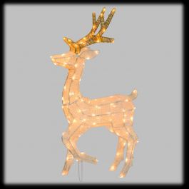 Renna natalizia tridimensionale h85 cm|120 led luce fissa|bianco ...